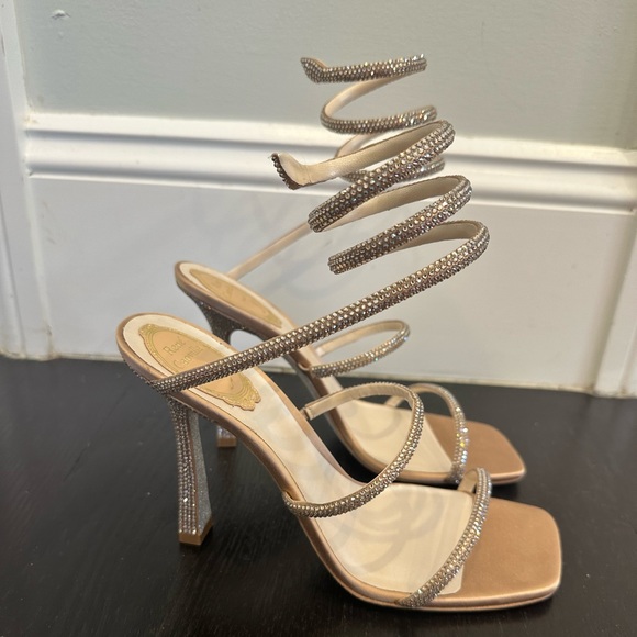 Rene Caovilla | Shoes | Nib Rene Caovilla Square Beige Jewel Sandals ...
